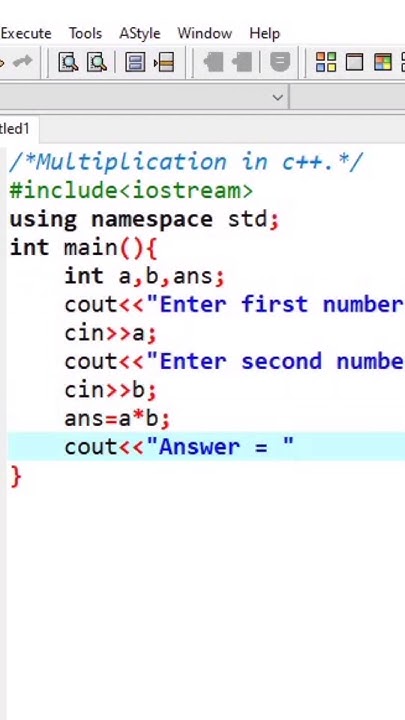 Multiplication of two numbers | #c++ #shorts #codingzone #viralshorts ...