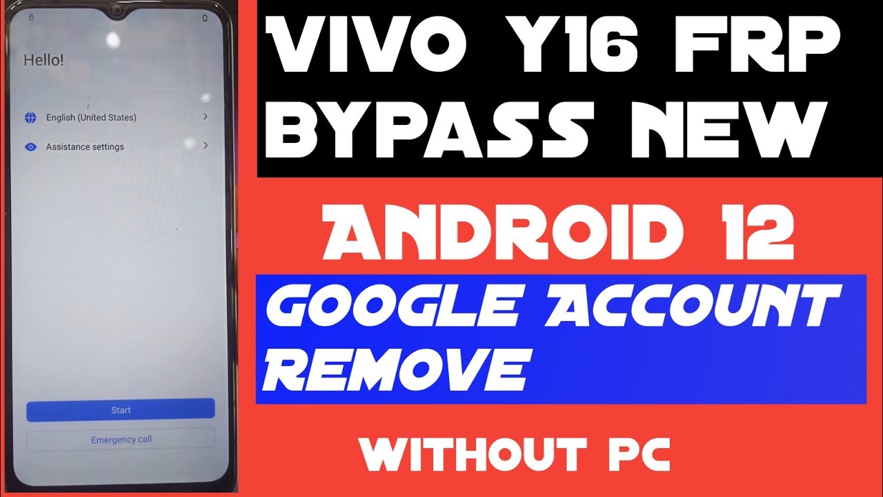 Vivo Y16 frp Bypass 🆕|Android 12 Google Account Remove||Without pc - YouTube