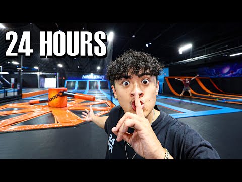 24 HOUR OVERNIGHT CHALLENGE in TRAMPOLINE PARK!