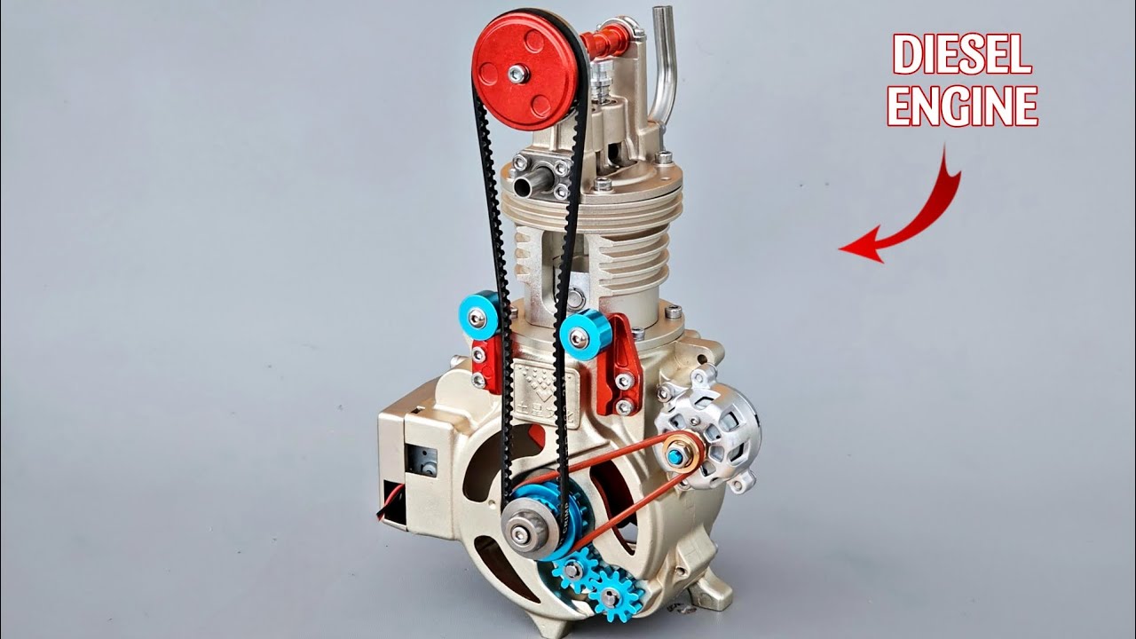 Making Powerful Single Cylinder Diesel Engine - YouTube