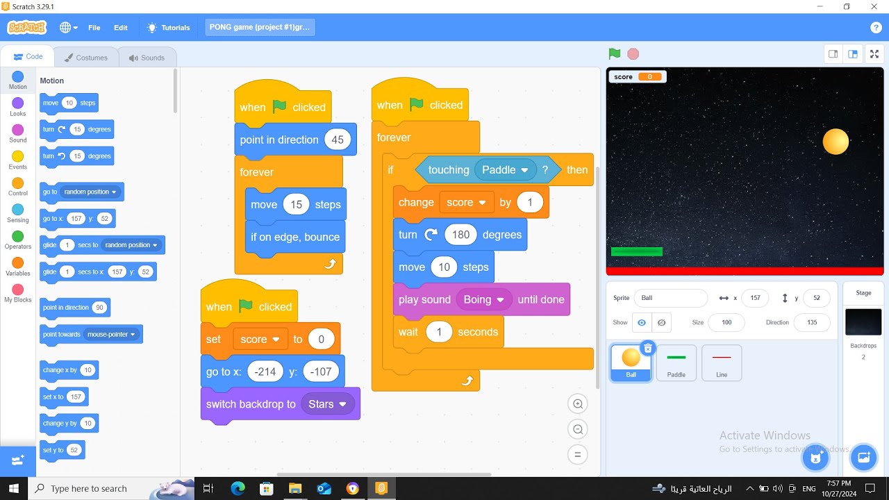 ping pong game scratch 3.0 - YouTube