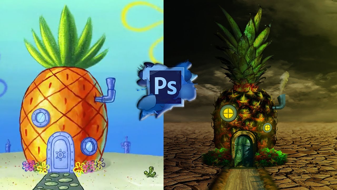 SPONGEBOB's SQUAREPANTS HOUSE in Real Life || PHOTOSHOP MANIPULATION ...