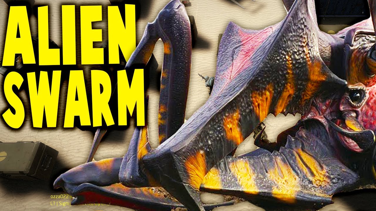 100's OF ALIENS INSANE DESCEND ON 4 MEN - Alien Swarm : Reactive Drop ...