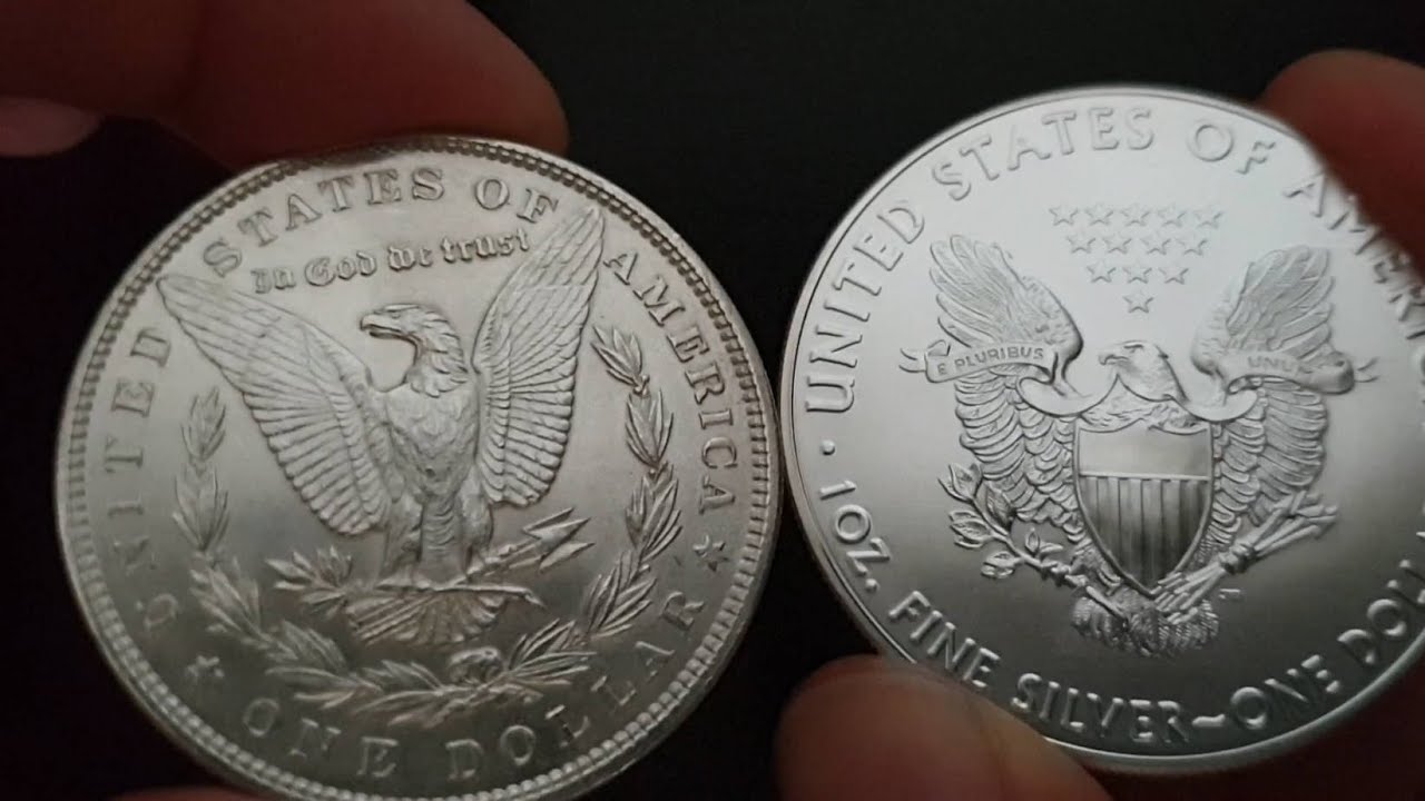 American Silver Eagle VS. Morgan Dollar - Size Comparison - YouTube