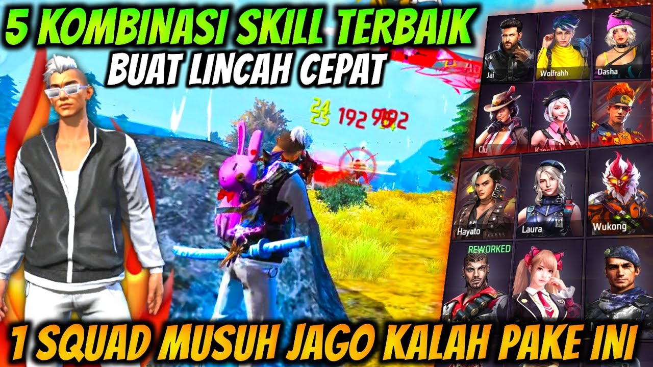 100% SKILL LINCAH ⚙️ Kombinasi Skill Karakter Free Fire Terbaik! Skill ...