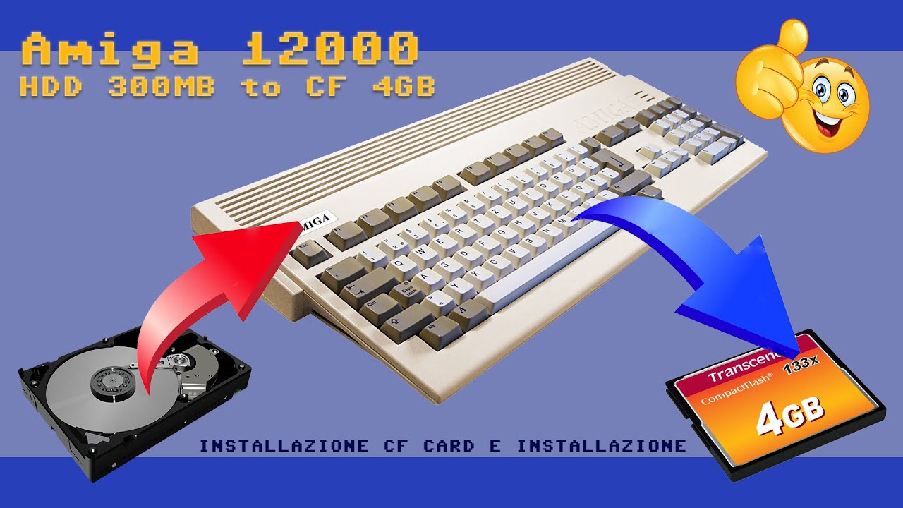 Amiga 1200, da HDD 300MB a CF da 4GB, montaggio e installazione WB3.1 ...