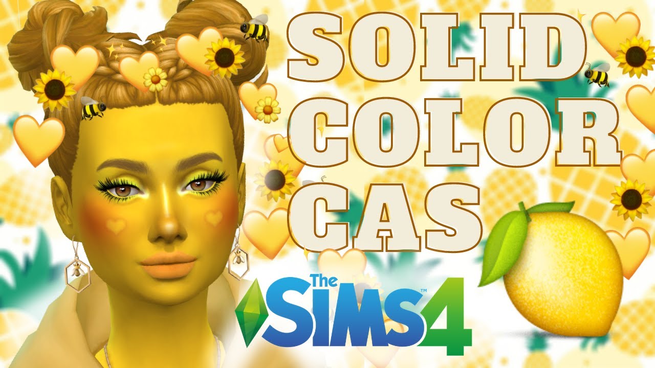 SOLID COLOR CAS CHALLENGE! Sims 4 🍋💛 + Yellow CC List! - YouTube