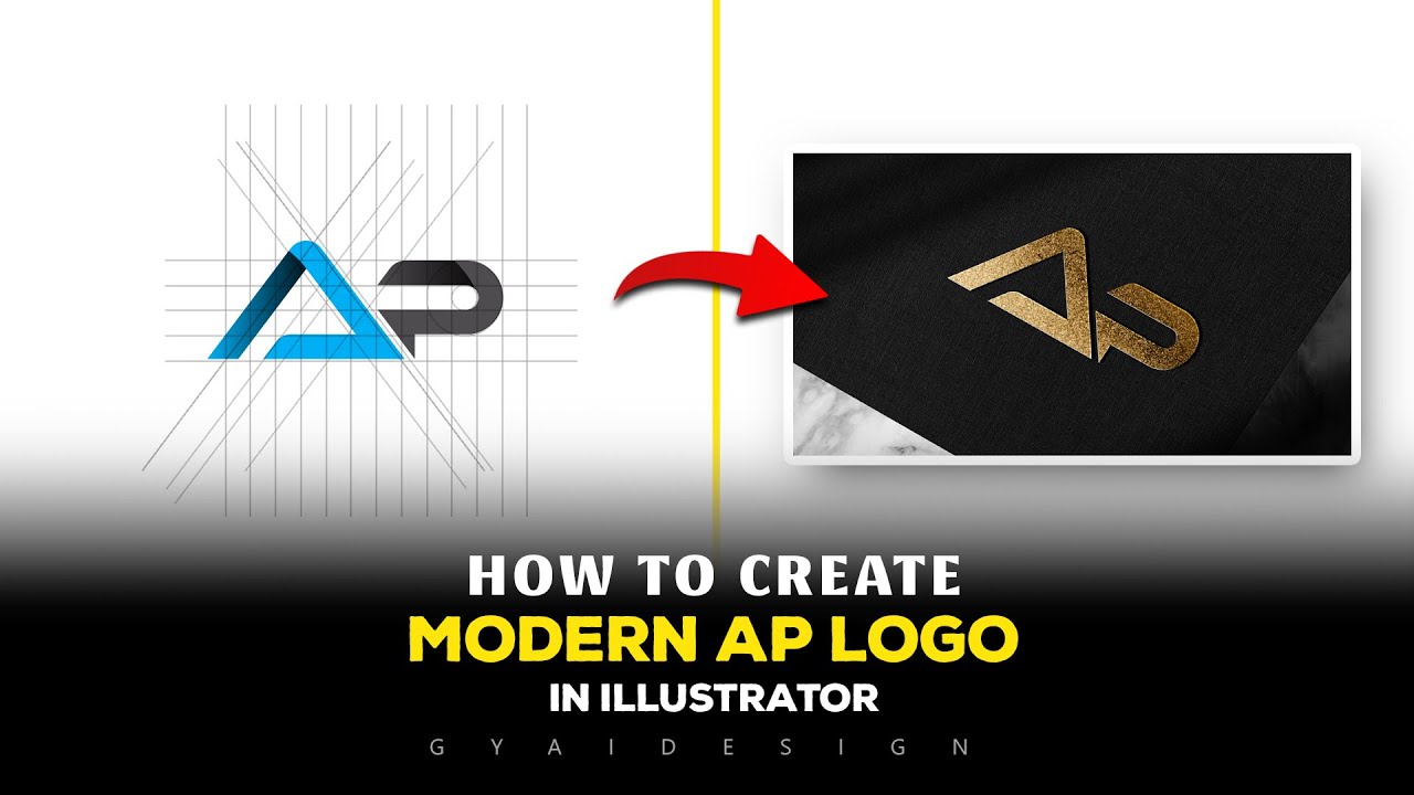 How to create modern AP letter logo in illustrator - Illustrator ...