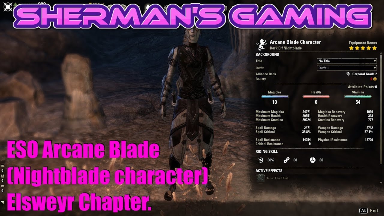 ESO Arcane Blade (Nightblade character) Elsweyr Chapter. - YouTube