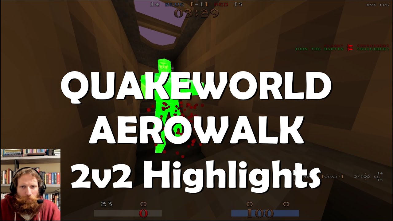 QuakeWorld Aerowalk 2v2 highlights - Classic Quake 1 QWDM - YouTube