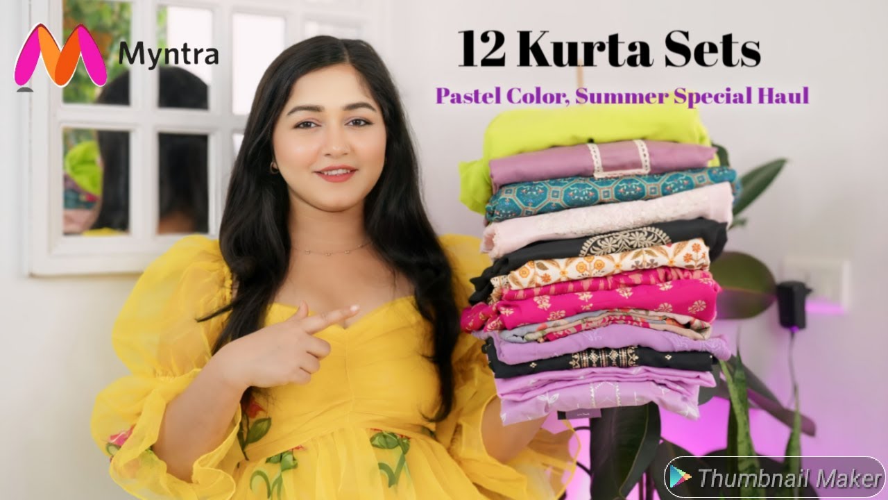 Huge Myntra Kurta Sets Haul For Summer (Pastel Color) || Latest Myntra ...