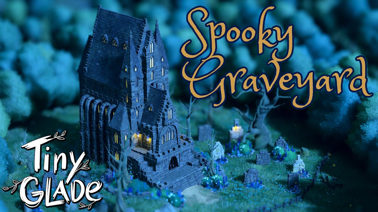 Spooky graveyard with tombstones | Tiny Glade Longplay ASMR | no ...