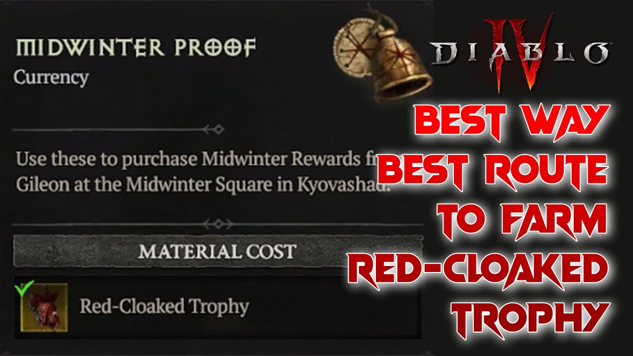Best Way & Best Route To Farm Red-Cloaked Trophy For Midnight Proof Currency - Diablo 4 - YouTube
