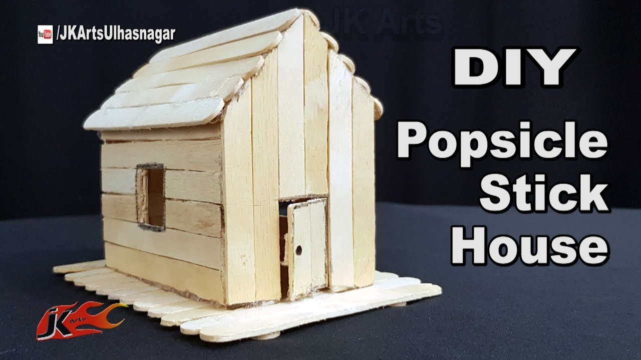 How to Make Popsicle Stick House | JK Arts 1336 - YouTube