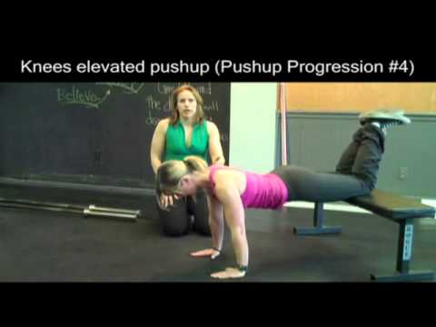 Push-Up Progression #4 - Knees Elevated Push-Up - YouTube