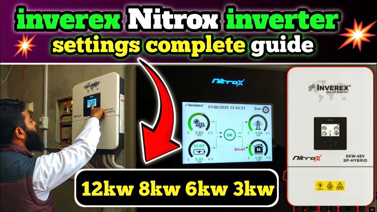 Inverex Nitrox Hybrid Inverter complete settings | Smart load heavy ...