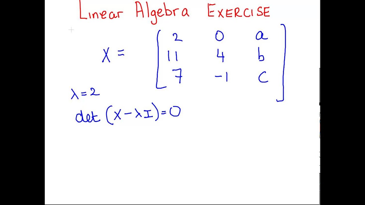 Linear Algebra - Worked Example Part 1 - YouTube