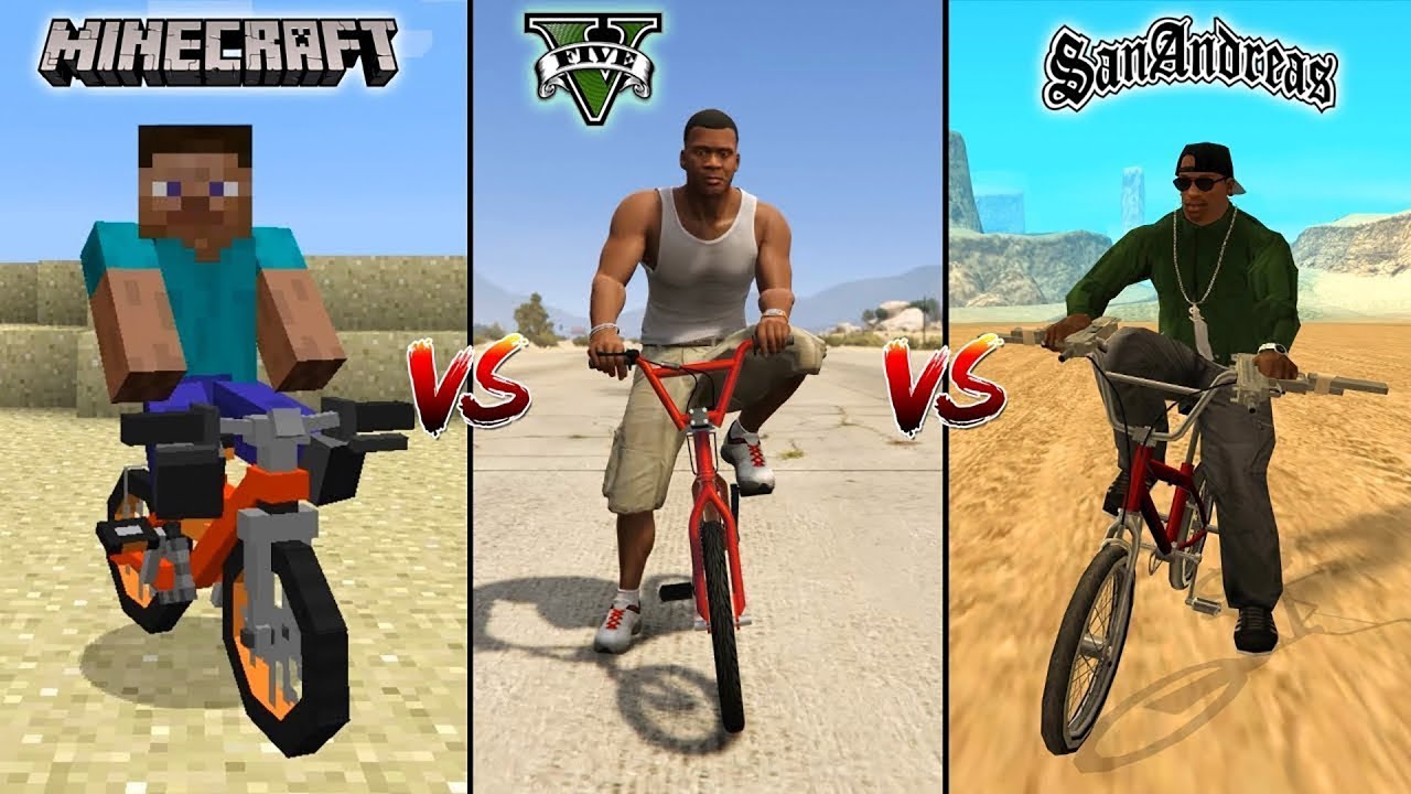 MINECRAFT BMX VS GTA 5 BMX VS GTA SAN ANDREAS BMX - WHICH IS BEST ...