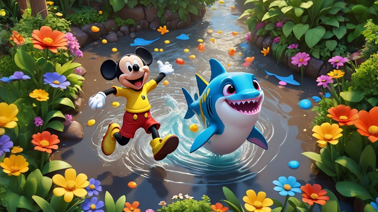 Baby Shark & Mickey Mouse Play in the Rain| Song | Kids rhymes and ...