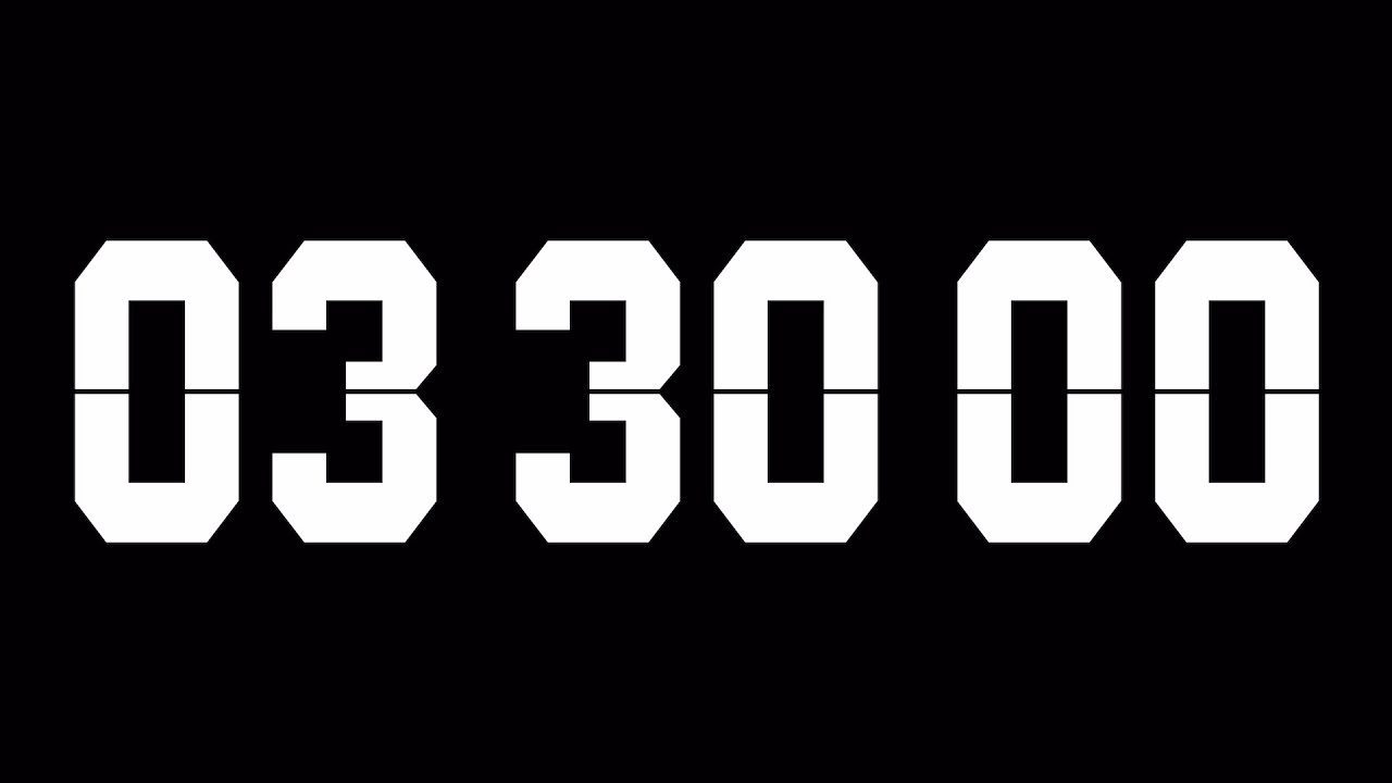 3 hour 30 minutes countdown, Timer & alarm flip clock. - YouTube