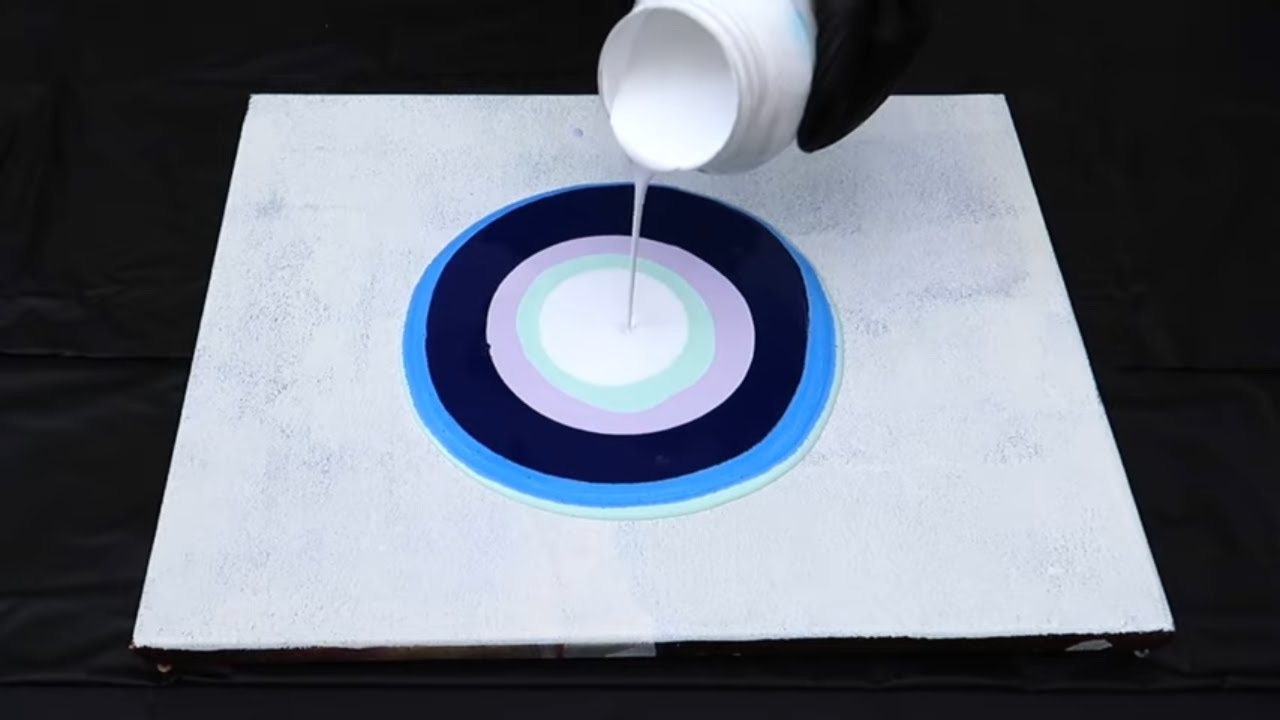Acrylic Puddle Pour Swipe | The Blues | Abstract Art - YouTube