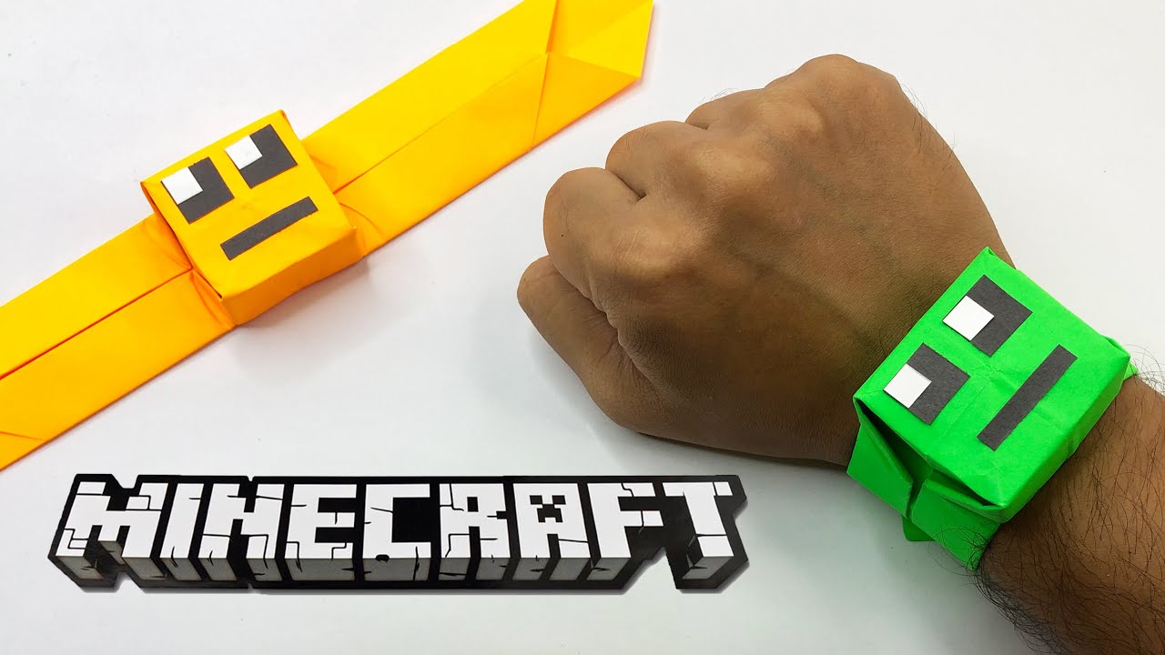 "How to Make a Paper Minecraft Watch | Easy Origami Step by Step ...