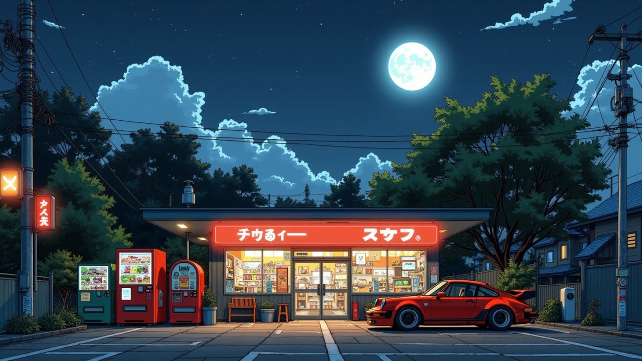 Nostalgic Japanese Night Drive & Retro 80s Lofi Hip Hop 🌕 Chill Vibes ...