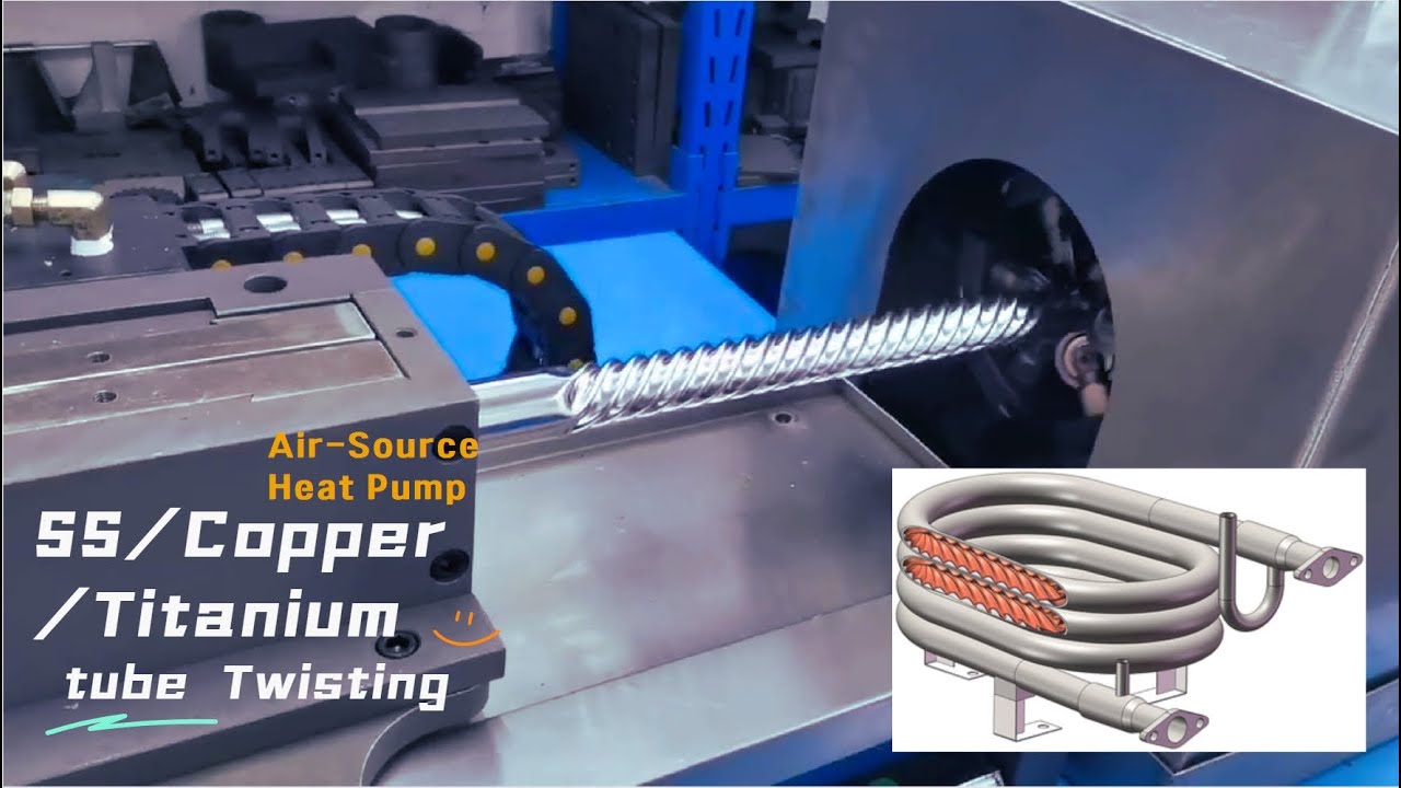 Tube twisting machine Coaxial Heat Exchanger Stainless Steel Copper ...