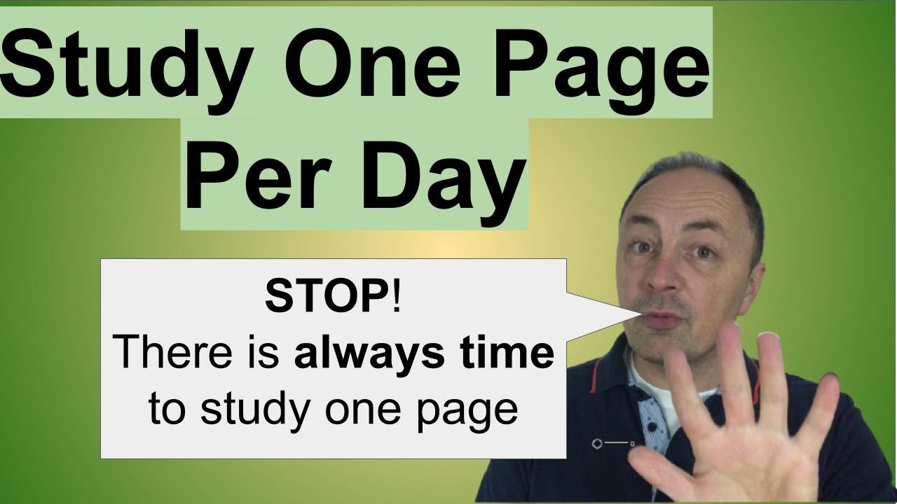 How to Study One Page Per Day - taking less than 10 minutes - YouTube
