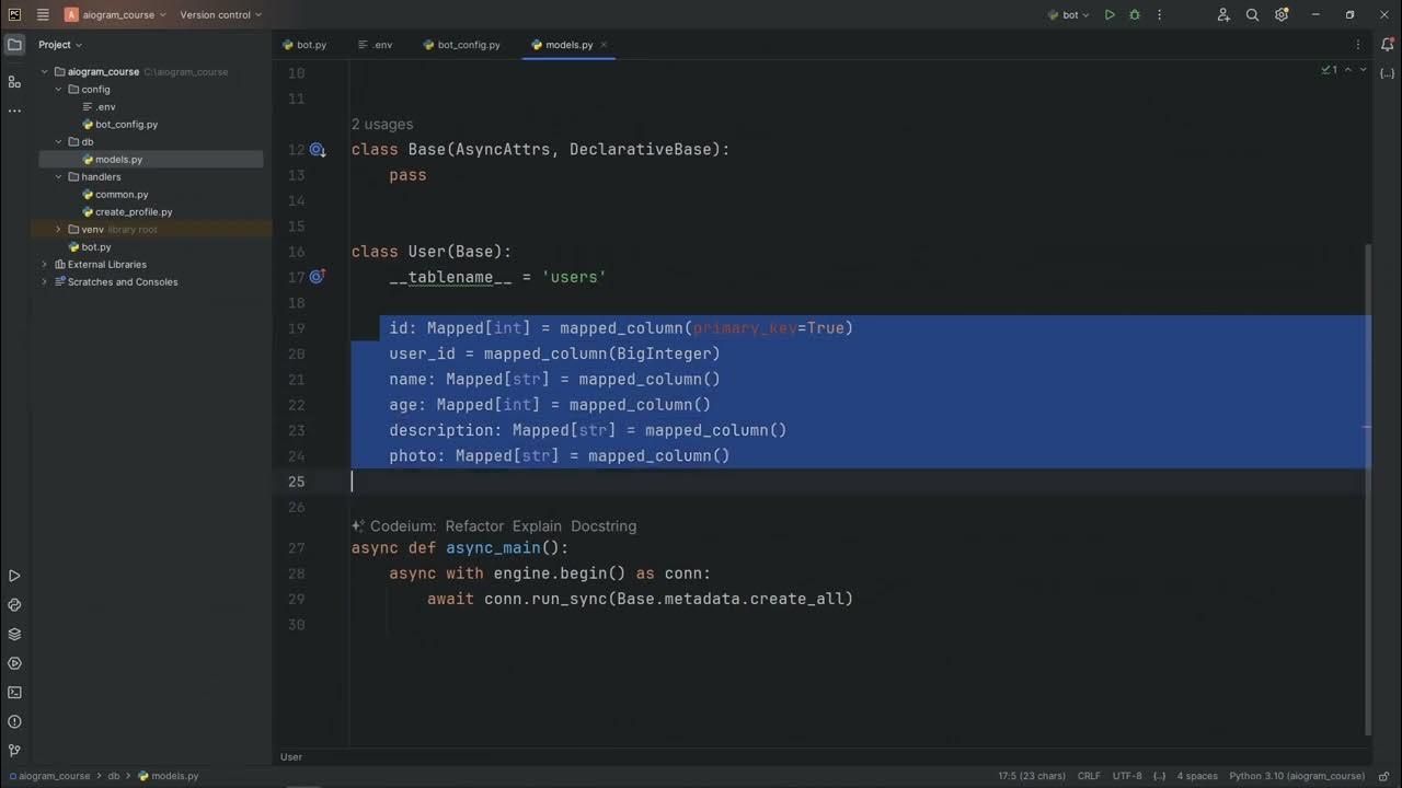 Урок 28 Курс по Aiogram 3:Работа с Базой Данных - YouTube