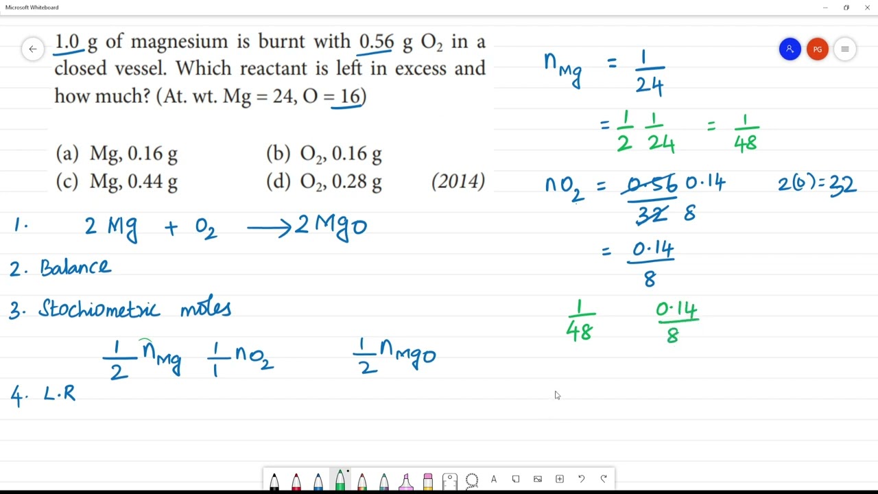 1 0 G Of Magnesium Is Burnt With 0 56 G O2 In Aclosed Vessel Which 1-0-g-of-magnesium-is-burnt-with-0-56-g-o2-in-aclosed-vessel-which