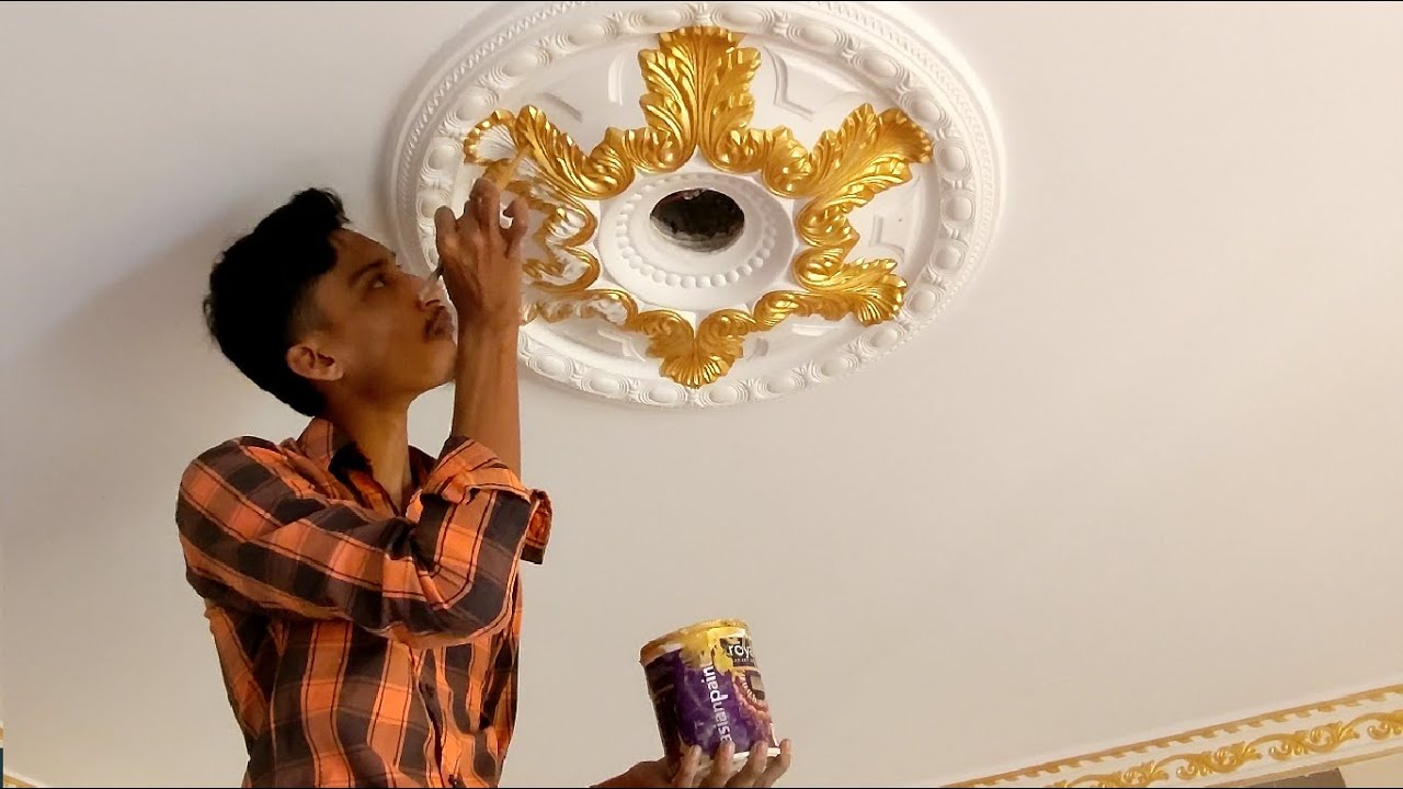 Gypsum Decoration Golden Color Design - YouTube