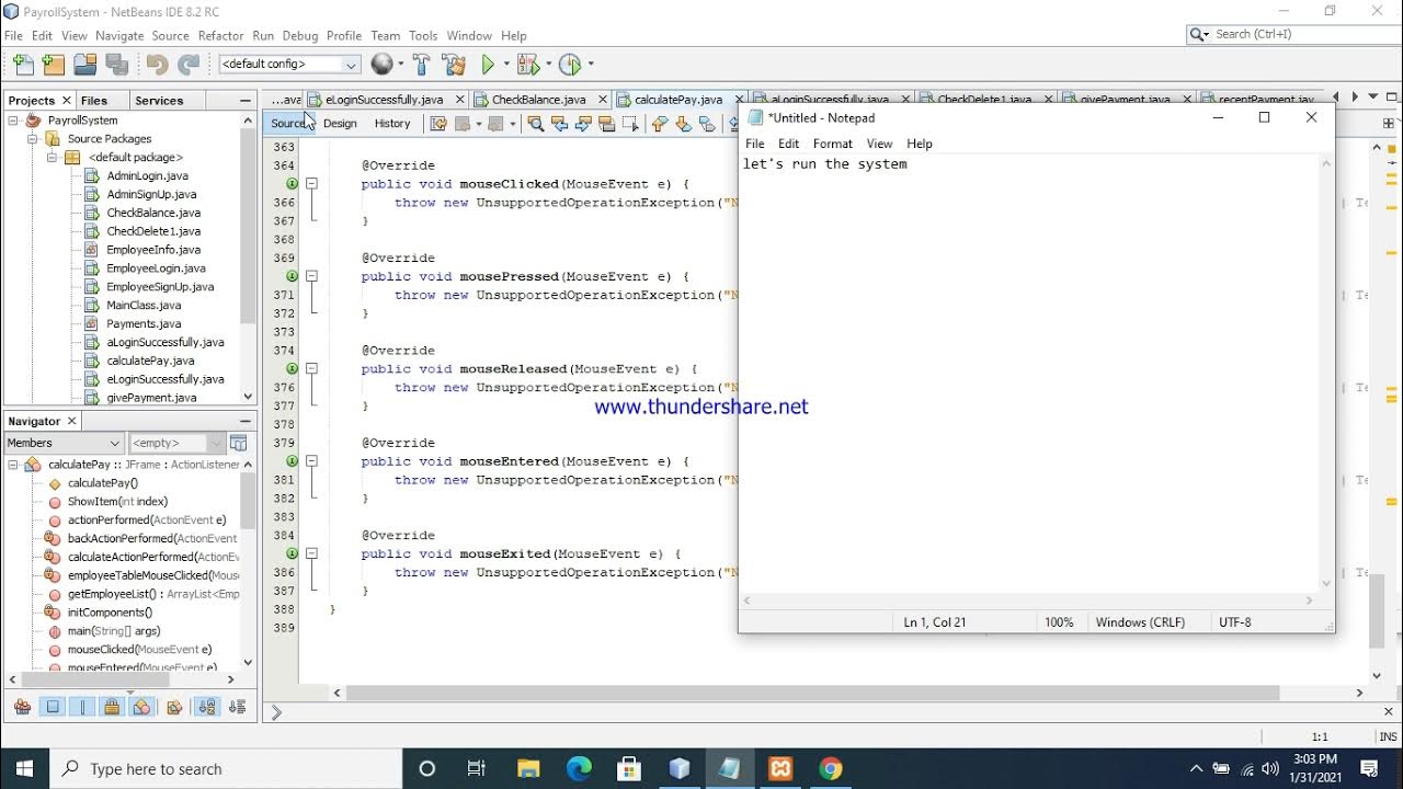 Group 2 Simple Payroll System using Java Netbeans with Database (MySQL in Xampp Control Panel ...