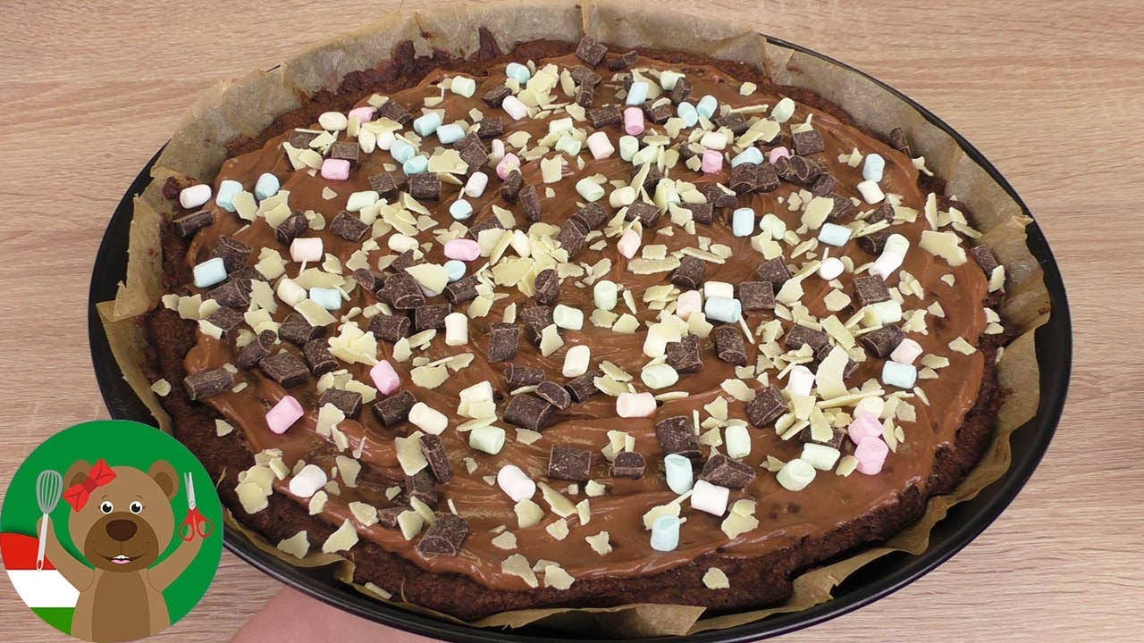 Csoki pizza DIY 🍫🍕 XXL keksz pizza formában Nutella szósszal / Parti ...