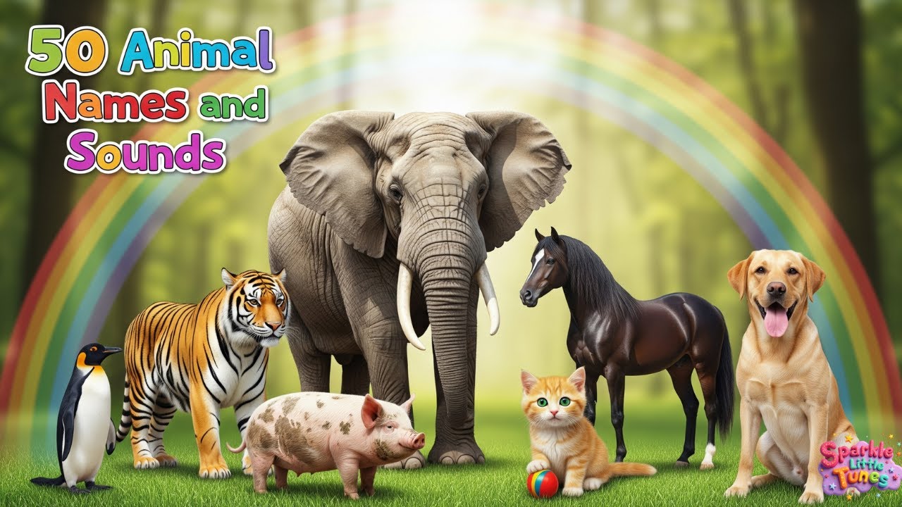 50 Animal Names and Sounds for Toddlers & Kids | Learn Animals with ...