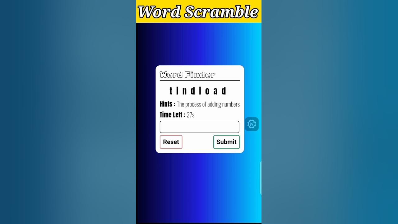 Word Scramble Game Using Javascript Coding Code Mariogames Html