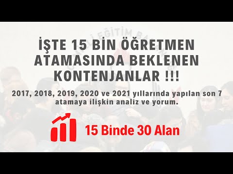 2021 Öğretmen Ataması. İşte 15 bin atamada beklenen kontenjanlar !!! 15 binde 30 alan !!!
