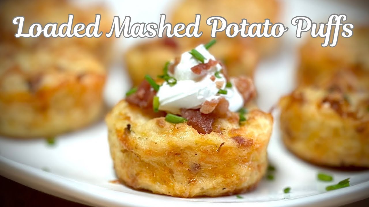 Loaded Mashed Potato Puffs! | Super Easy Side Dish or Appetizer Recipe ...