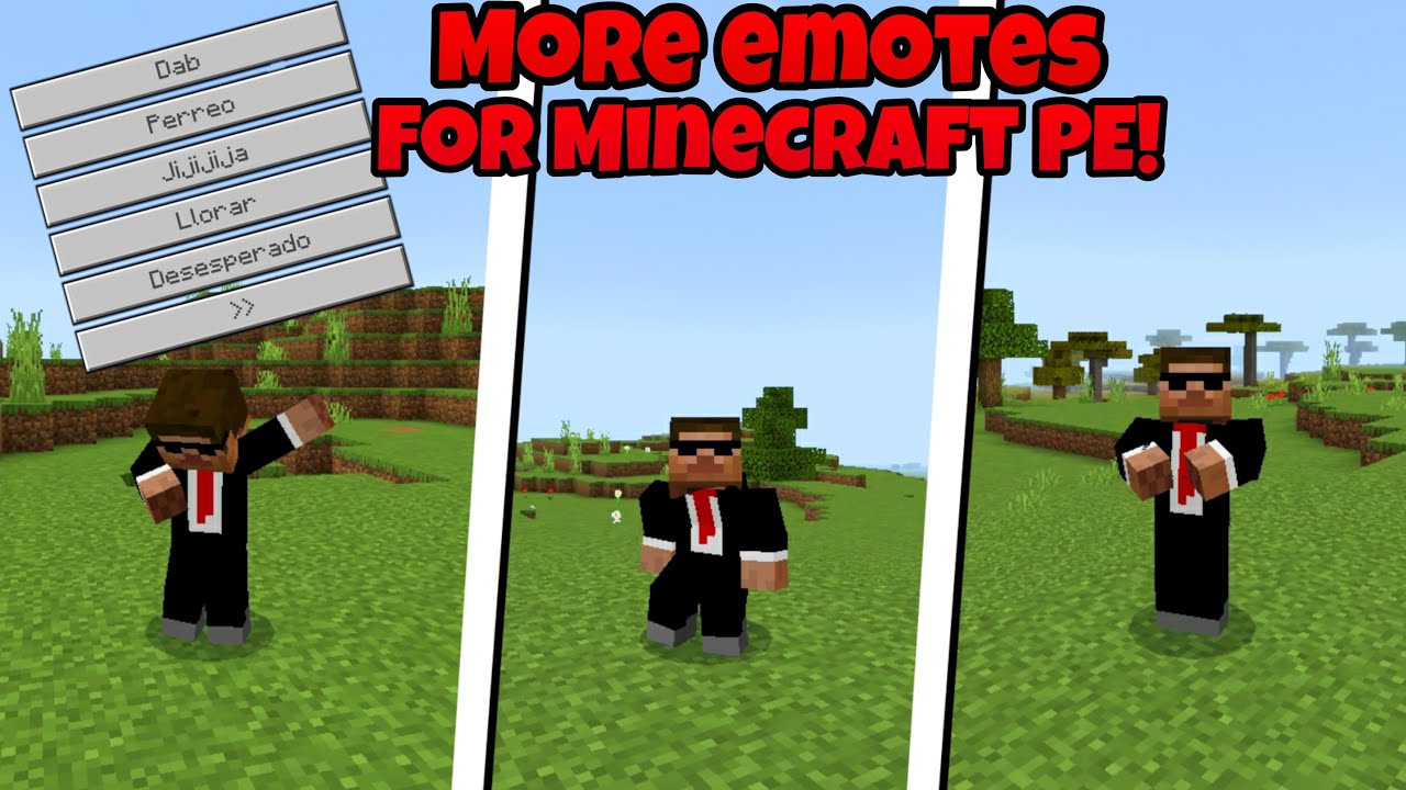 More Emotes For Minecraft/Pe 1.18 | More Emotes For MCPE - YouTube