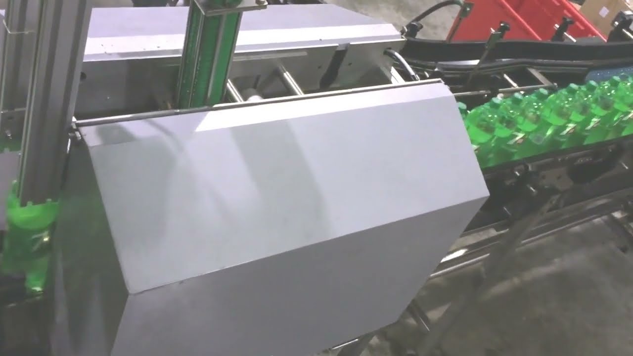 Carbonated bottles handles applicator automatic rings inserting press equipment - YouTube