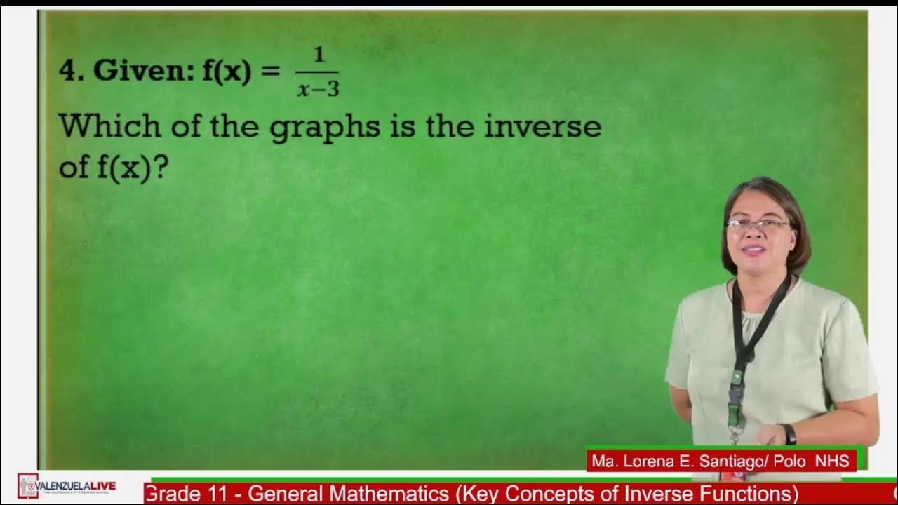 GRADE 11 GENERAL MATHEMATICS (Q1 - W4) - KEY CONCEPTS OF INVERSE FUNCTION - YouTube
