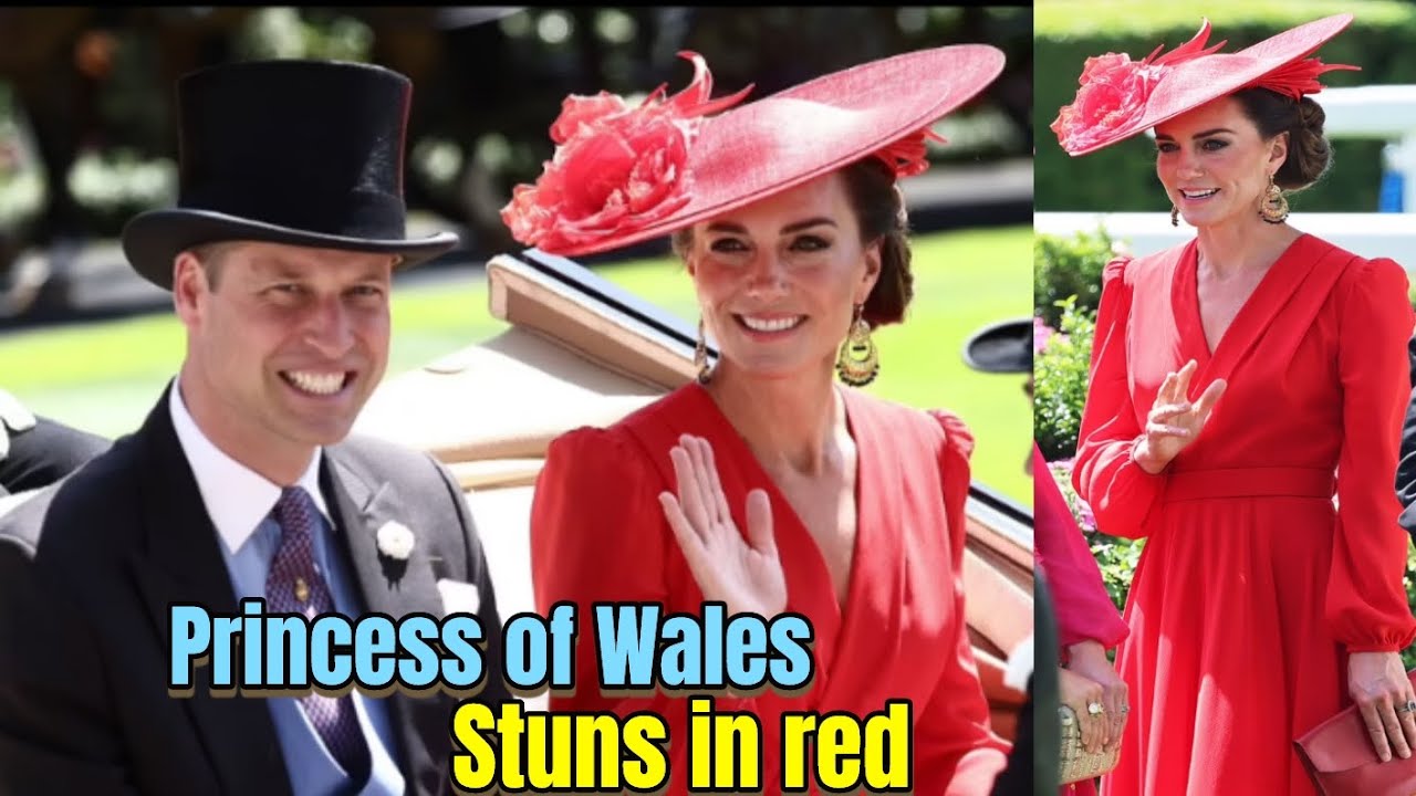 Queen of Red: Princess of Wales stuns in red at Royal Ascot - YouTube