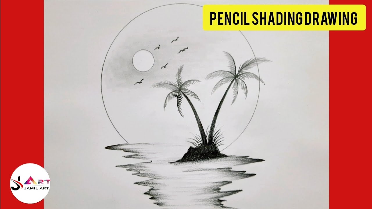 Scenery drawing / Scenery Drawing with Pencil Shading - YouTube