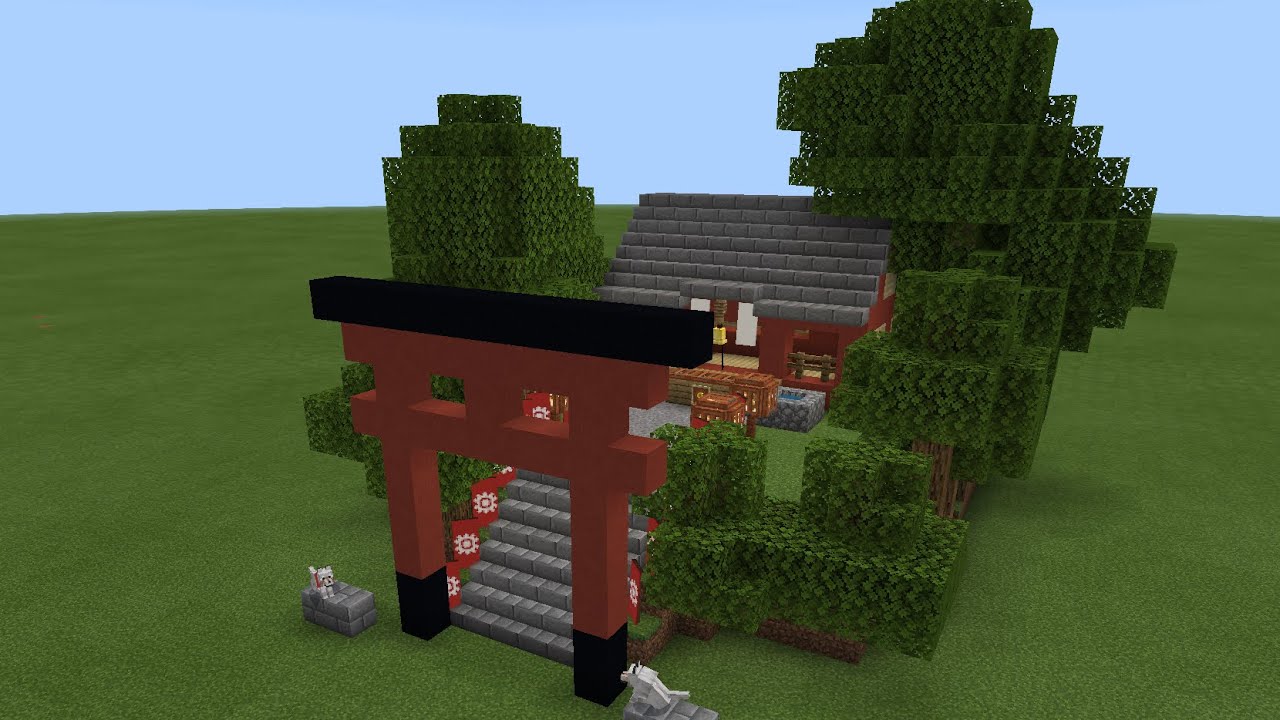 Minecraft: How to build a Small Japanese Inari Shrine tutorial - YouTube