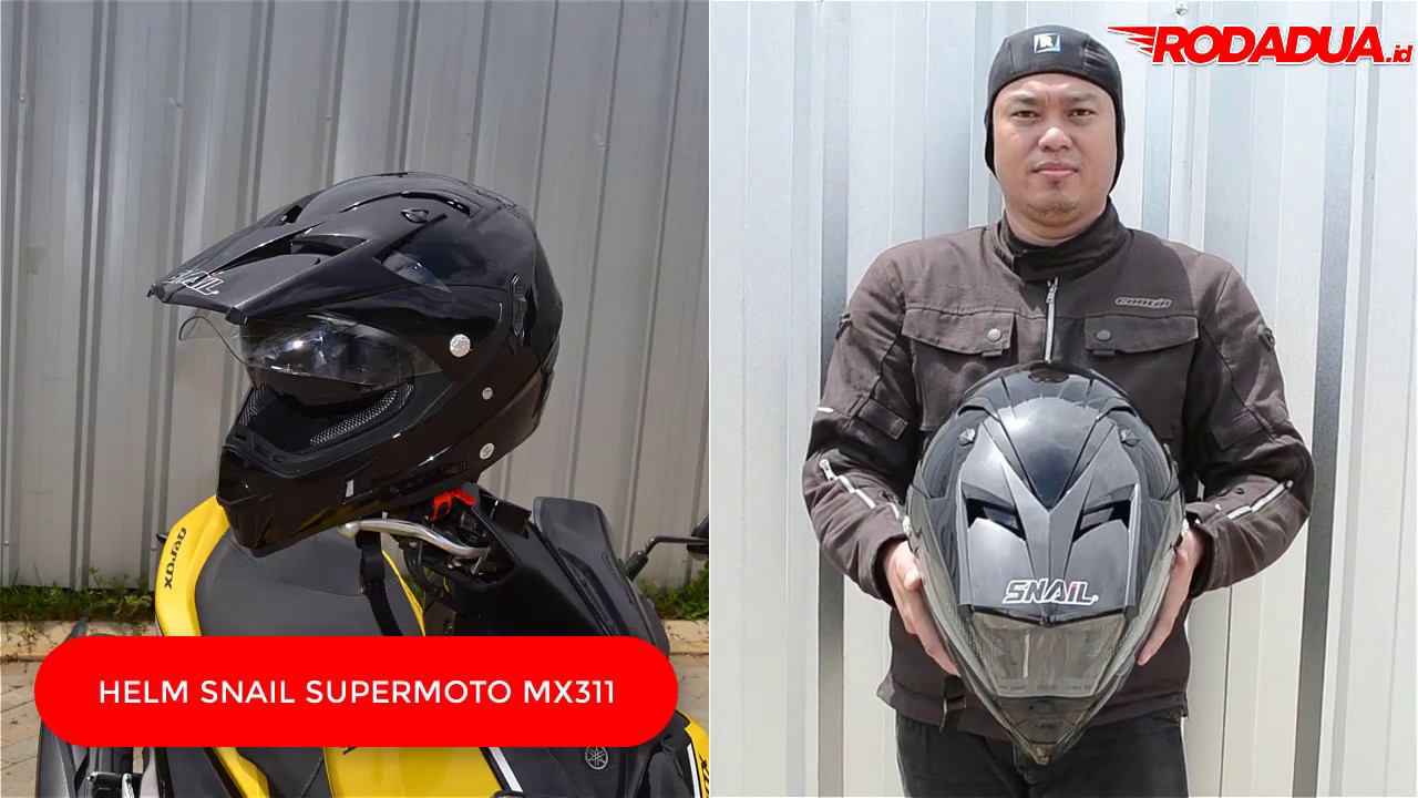 Helm Snail Supermoto MX-311 - YouTube