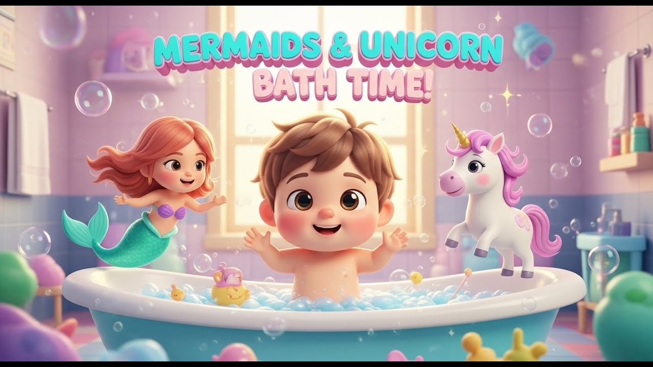 Mermaids and Unicorn Bath Time – Nursery Rhyme, Toddler Learning, Water ...