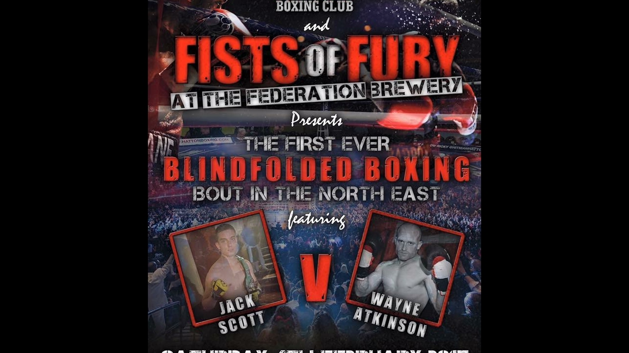 Blind Folded Boxing Title Fight Jack Scott vs Wayne Atkinson - YouTube