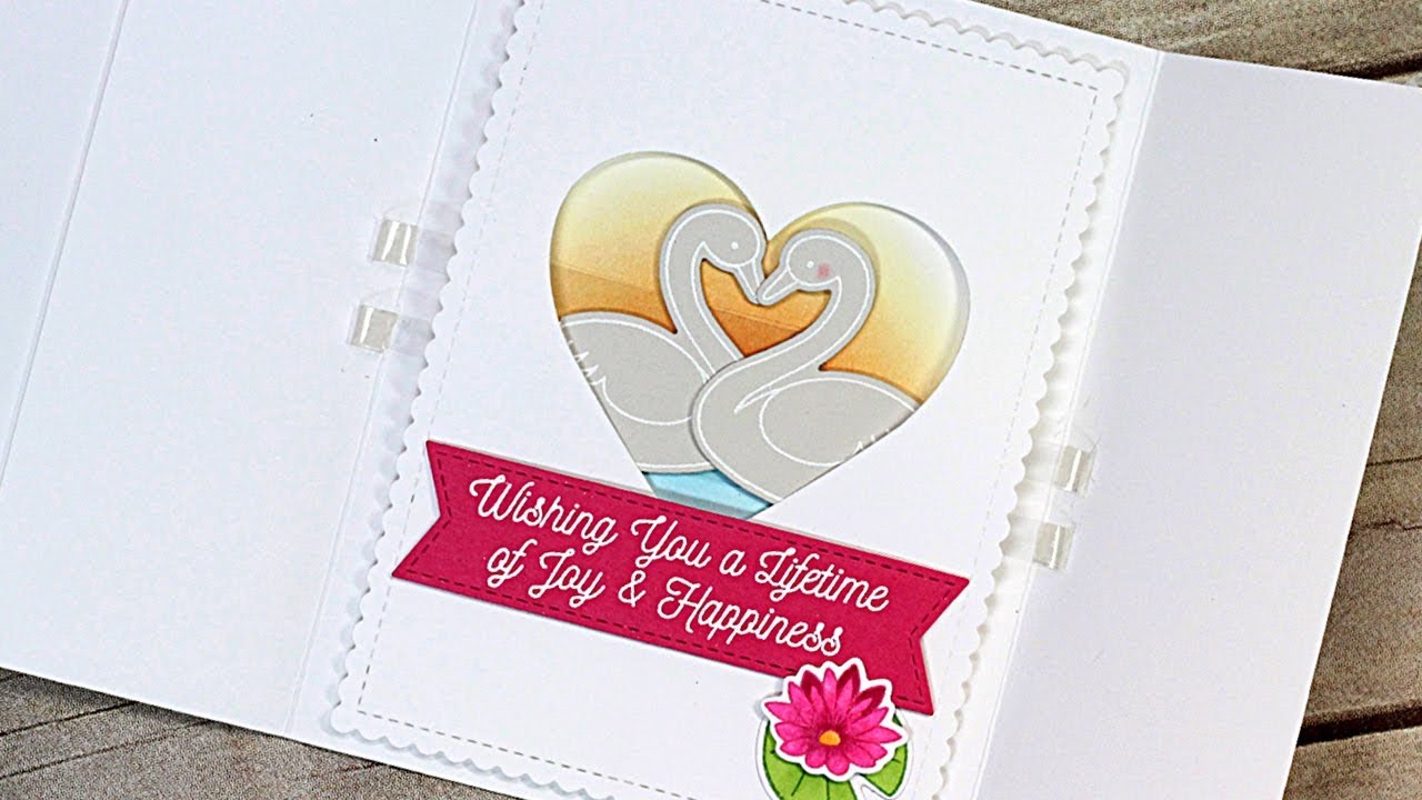 How to Create a Slider Card with Kissing Swans - YouTube