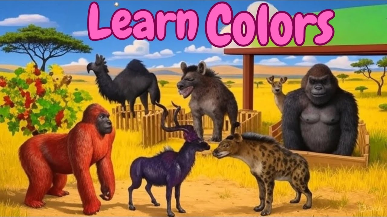 Animals Changing Colors While Eating Fruits | Learn Colors with Fun ...