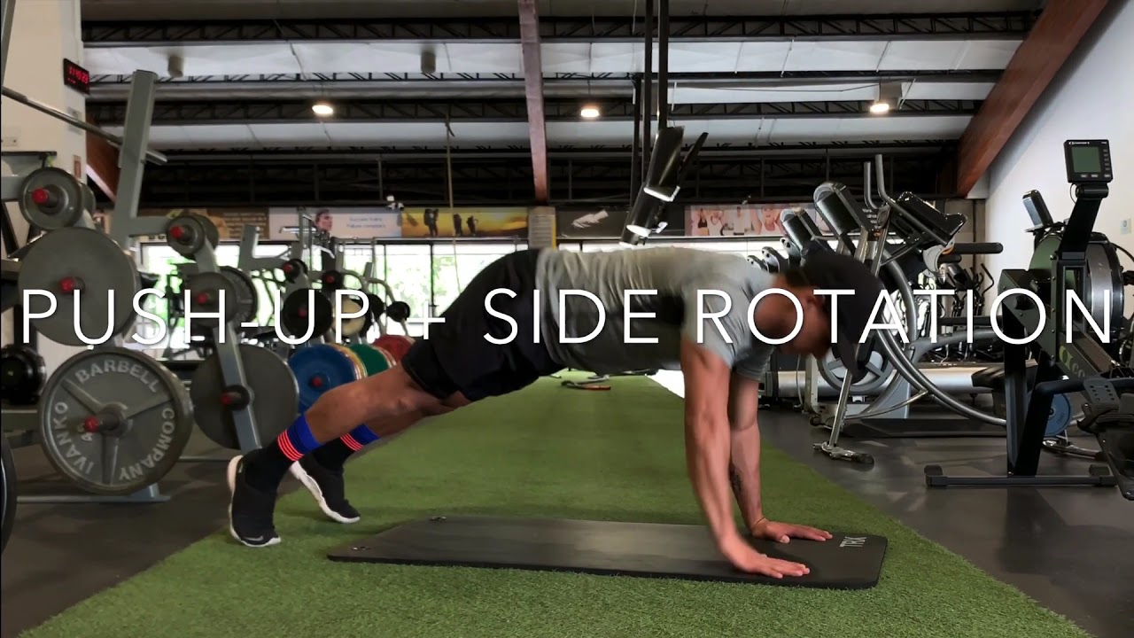 Push-ups + rotation - YouTube